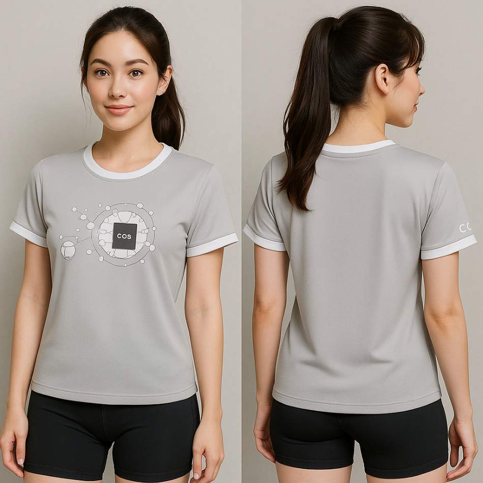 科技企業制服推薦｜逢源吸濕排汗T-shirt ｜灰色撞色LOGO印刷團體服-大西洋團體服